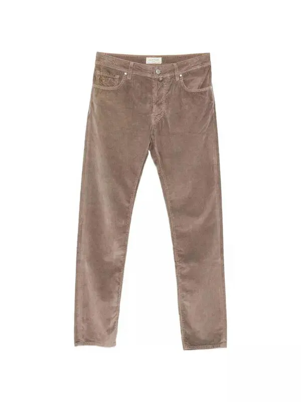 Jacob Cohen Grey Corduroy Effect Straight-leg Trousers - Neutrals