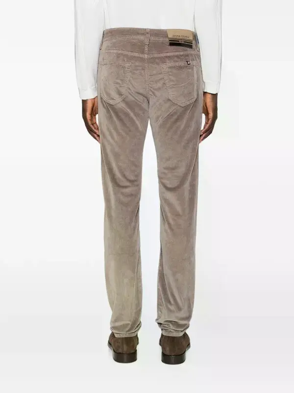 Jacob Cohen Grey Corduroy Effect Straight-leg Trousers - Neutrals
