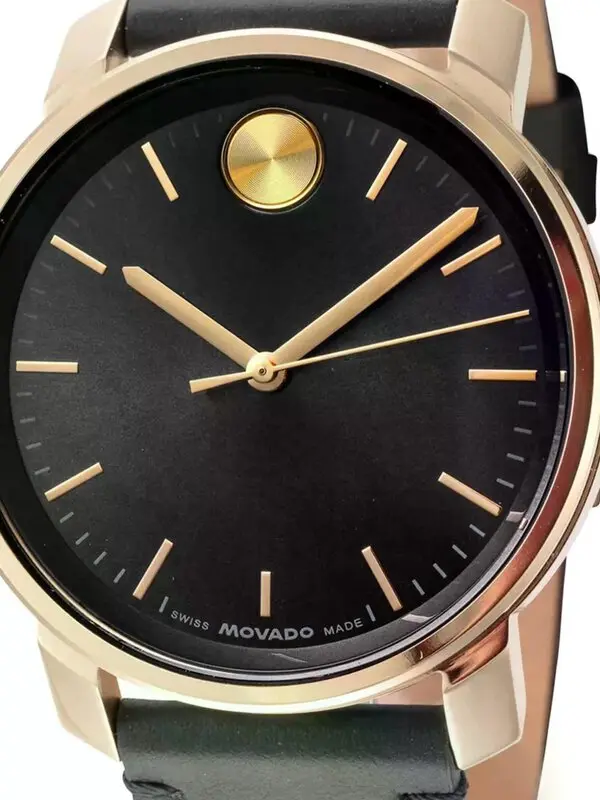Movado 41mm Leather Strap Watch