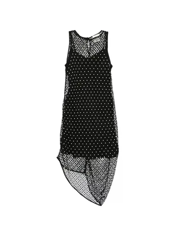Paris Georgia Pearl Embellished Asymmetric Midi Dress - Black