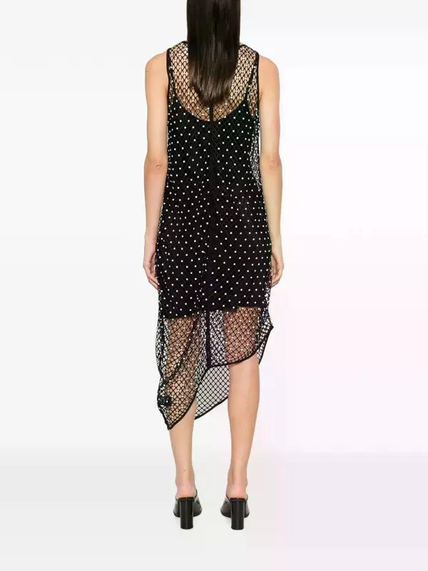 Paris Georgia Pearl-embellished Asymmetric Midi Dress