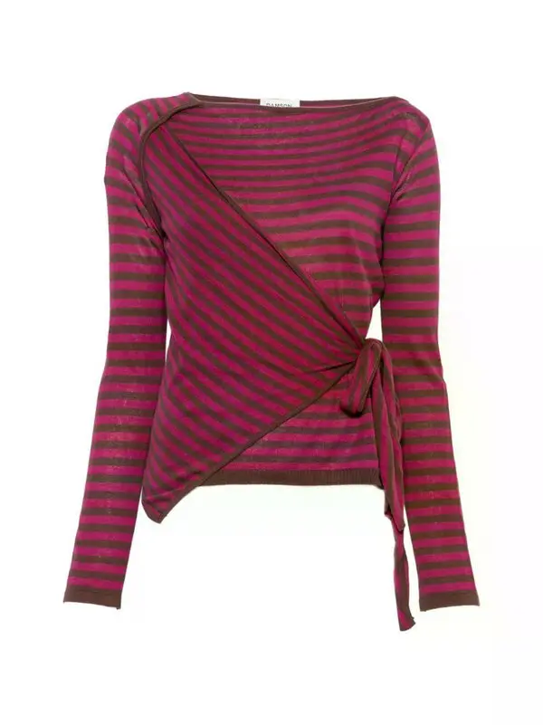 DAMSON MADDER Hannie Long-sleeve T-shirt With Side Tie - Purple