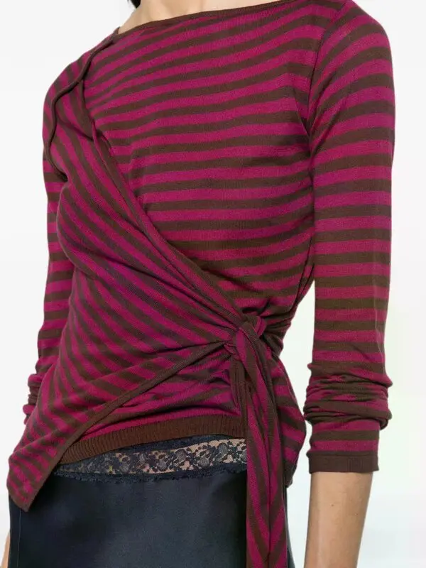 DAMSON MADDER Hannie Long-sleeve T-shirt With Side Tie - Purple