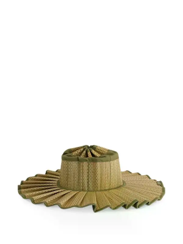 Lorna Murray Capri Pleated Grass-fibre Sun Hat