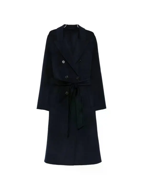 Marella Double-breasted Belted Coat - Blue