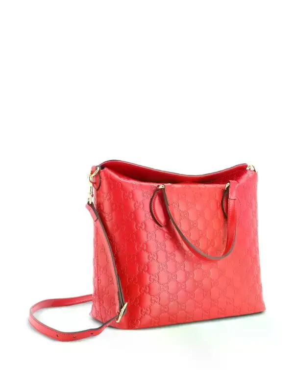 Gucci Embossed Leather Medium Satchel