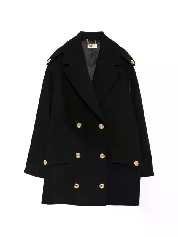 Elisabetta Franchi Double-breasted Coat - Black
