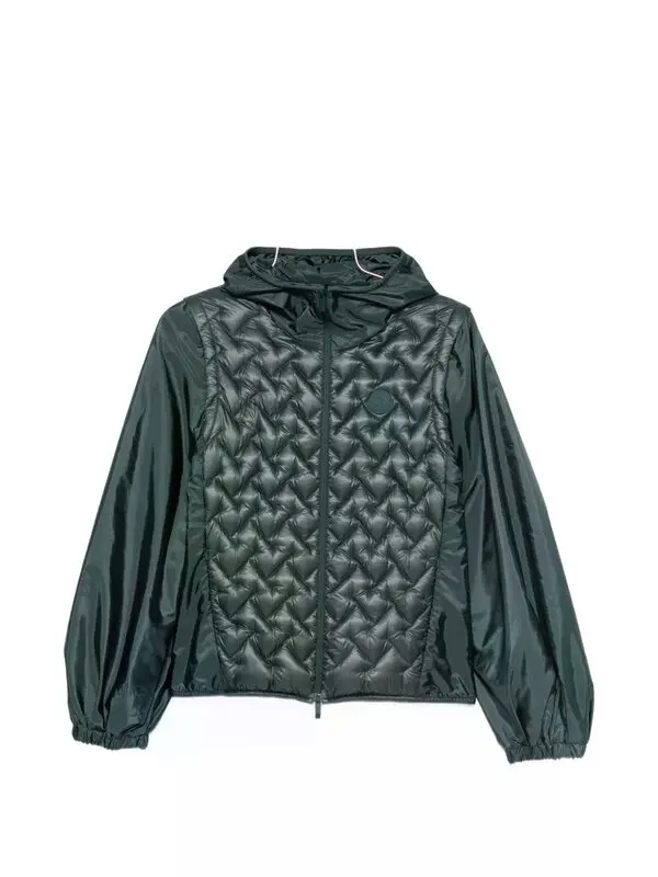 Moncler Quilted-panel Hooded Jacket - Green
