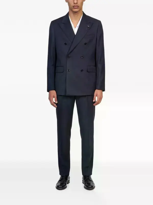 LARDINI Peaked-lapel Double-breasted Suit