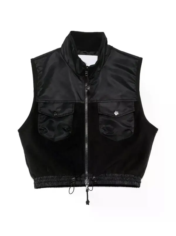 Cecilie Bahnsen Embroidered Fleece Vest - Black