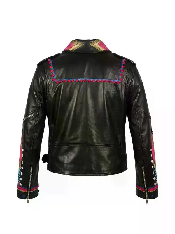 Valentino Garavani Bead-embellished Leather Jacket