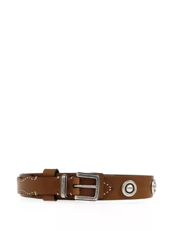Etro Stud-embellished Leather Belt - Brown