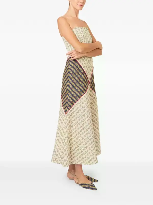 Rosie Assoulin Panelled Floral Print Midi Skirt