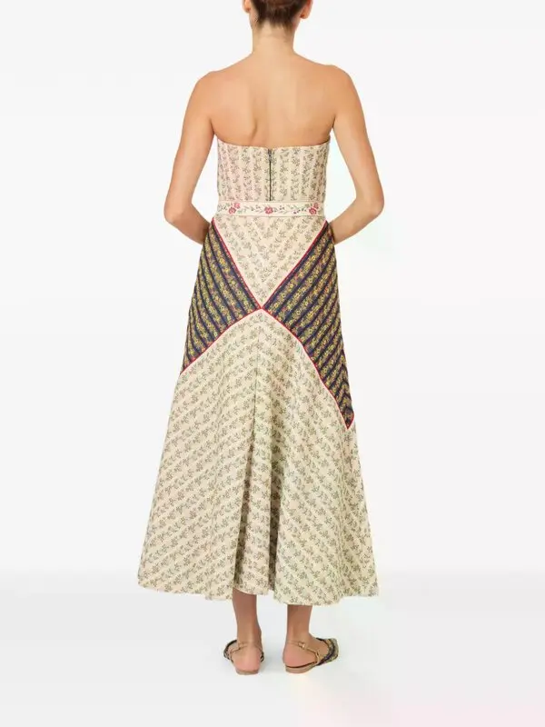 Rosie Assoulin Panelled Floral Print Midi Skirt