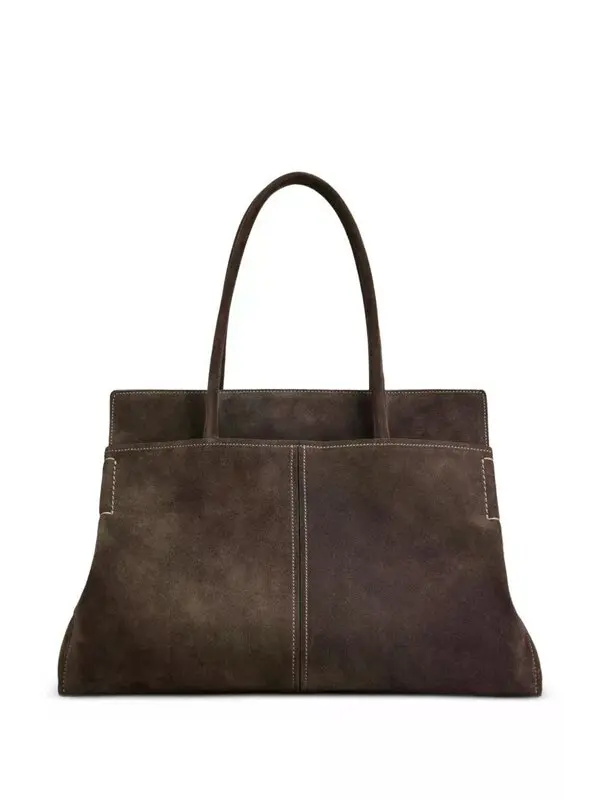 TOD'S Suede Logo-patch Tote Bag