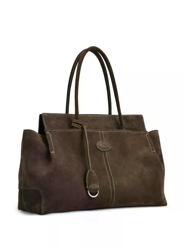 TOD'S Suede Logo-patch Tote Bag