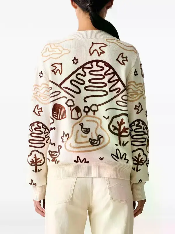 Farm Rio Embroidered Button-up Cardigan