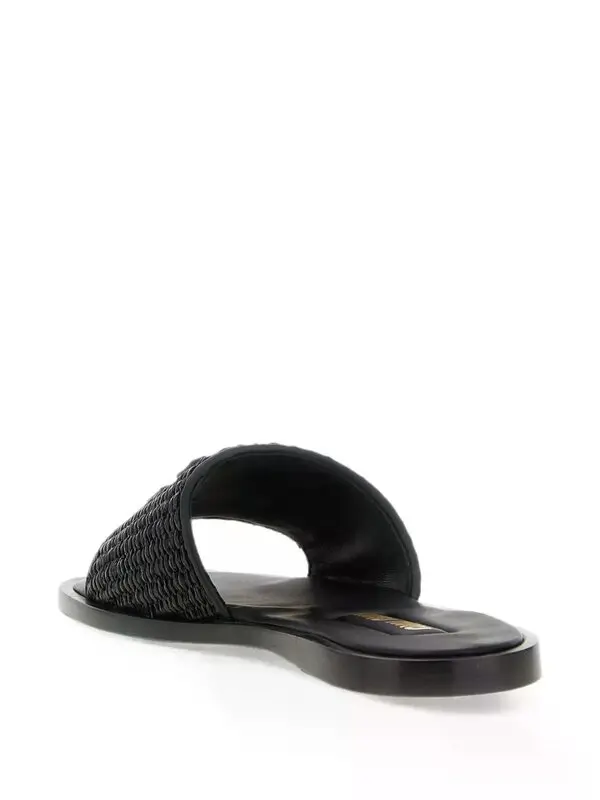 Miu Miu Logo-patch Woven Slides