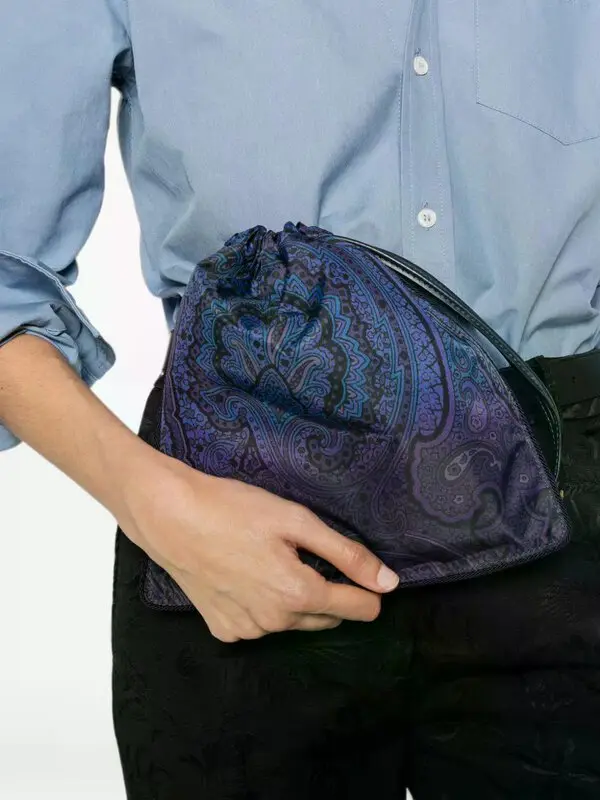 Etro Paisley-print Drawstring Clutch - Blue