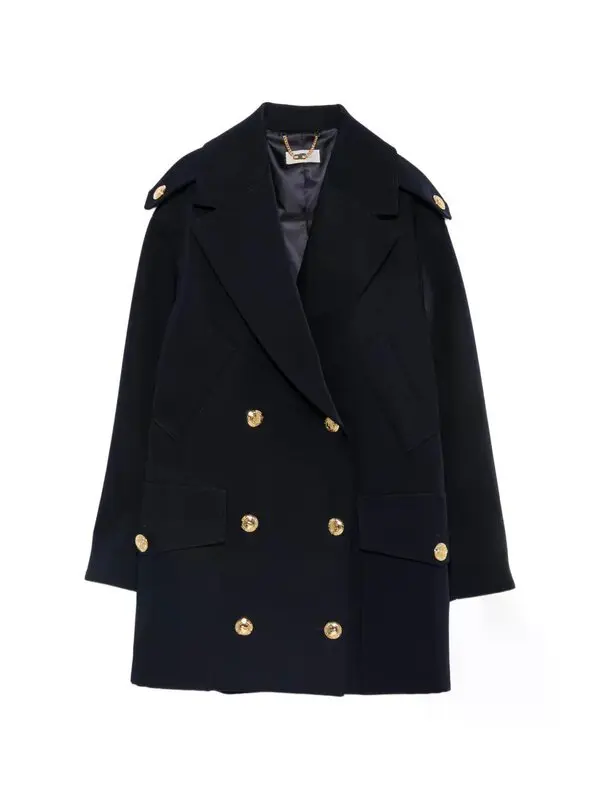 Elisabetta Franchi Double-breasted Coat - Blue
