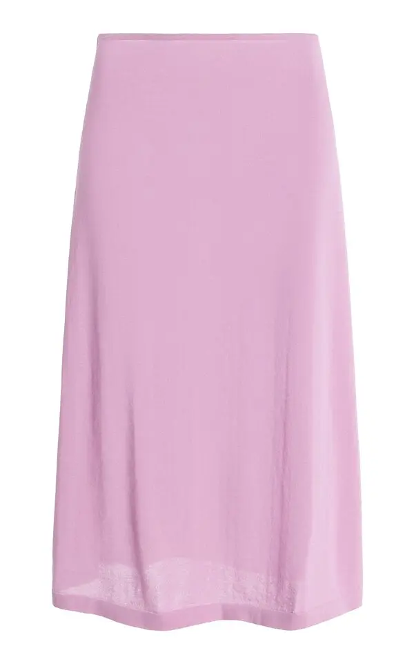 ZIAH Sheer Knit Cotton-blend Midi Skirt - Pink