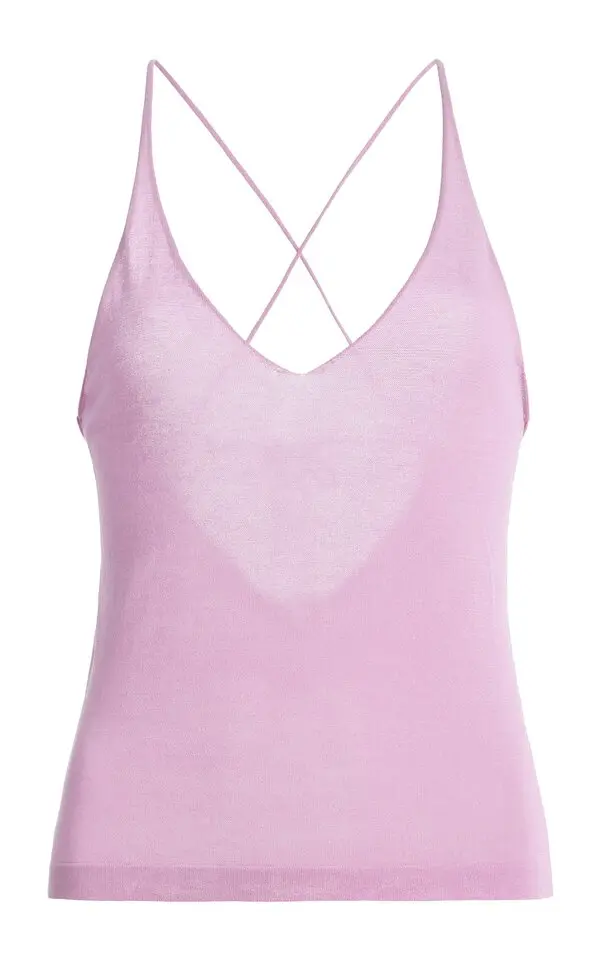 ZIAH Sheer Knit Cotton-blend Camisole - Pink