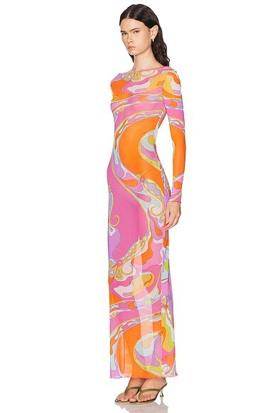Emilio Pucci Tulle Long Sleeve Dress