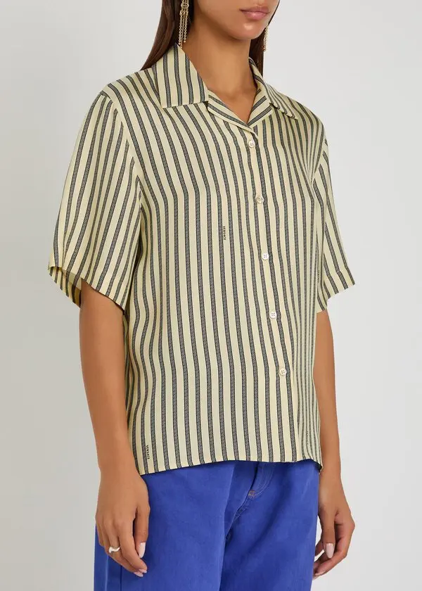 Versace Striped Silk-twill Shirt