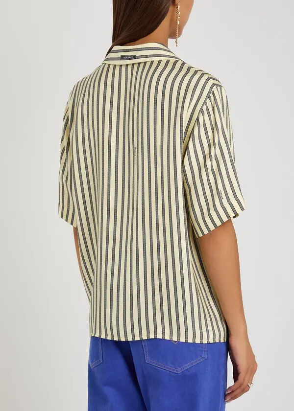 Versace Striped Silk-twill Shirt