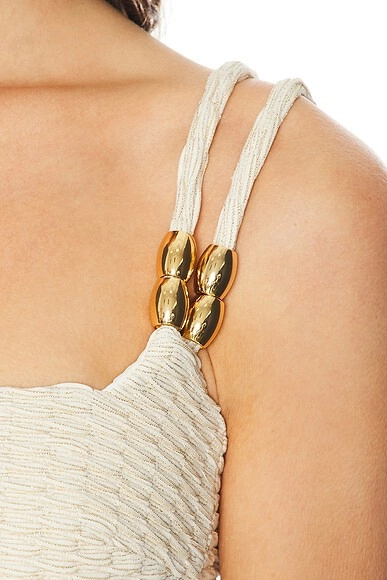 PatBO Golden Knit Mini Dress