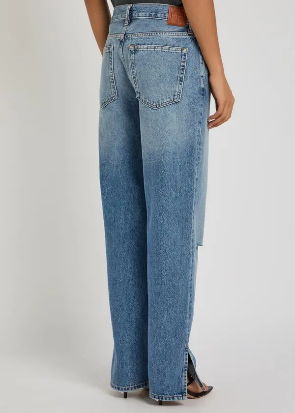 ANINE BING Roy Distressed Straight-leg Jeans