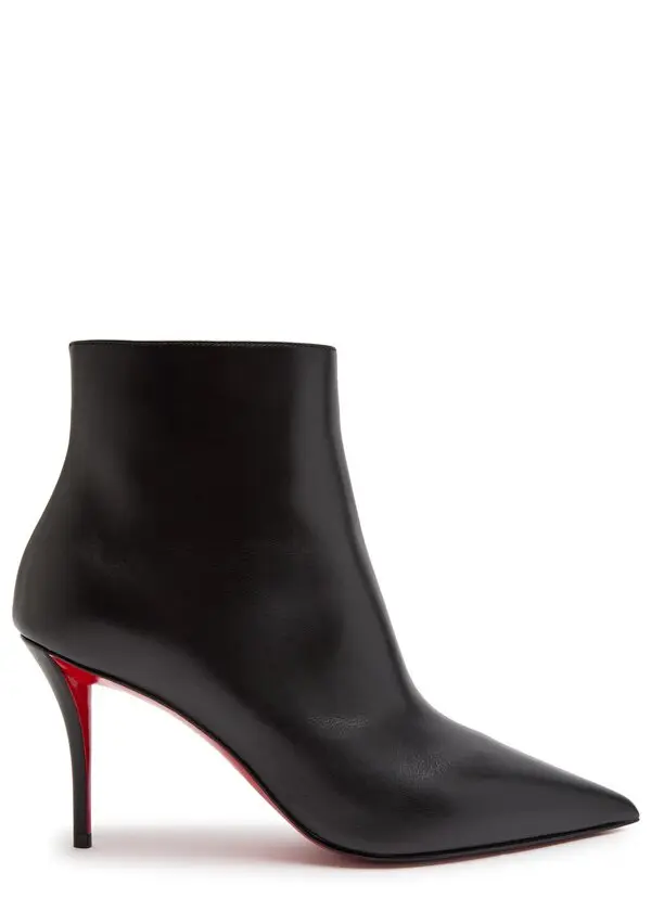 CHRISTIAN LOUBOUTIN Miss Z Booty 80 Leather Ankle Boots - Black