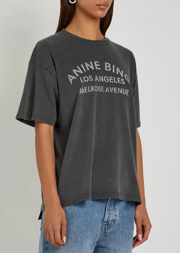 ANINE BING Cade Printed Cotton T-shirt