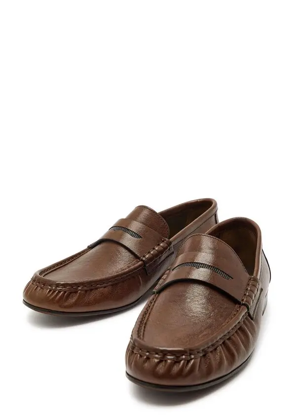 Brunello Cucinelli Leather Penny Loafers