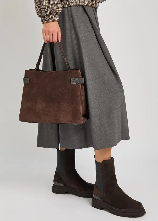 Brunello Cucinelli Suede Tote Bag