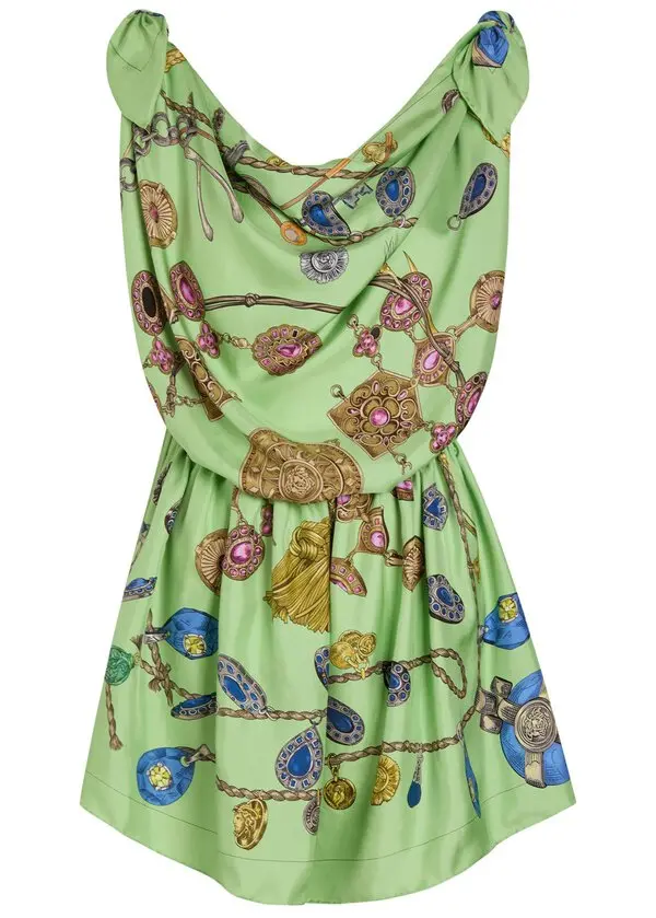 Versace Printed Silk Mini Dress