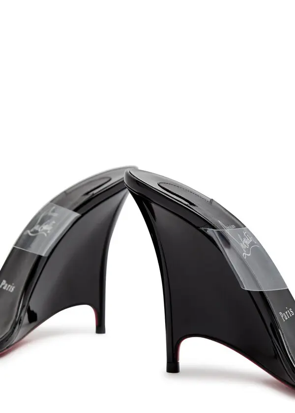 CHRISTIAN LOUBOUTIN Patent Leather Wedge Mules
