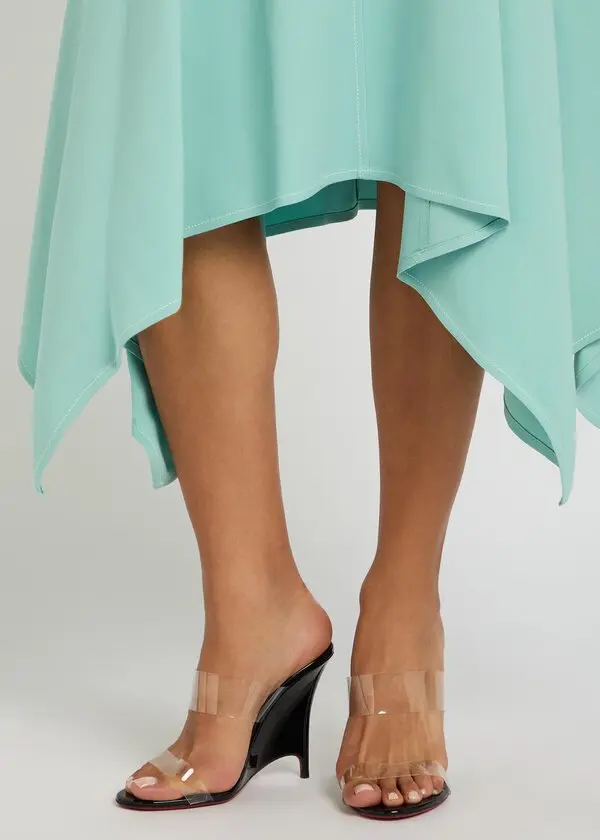 CHRISTIAN LOUBOUTIN Patent Leather Wedge Mules