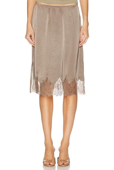 Citizens Of Humanity Lace Trimmed Skirt - Cocoa