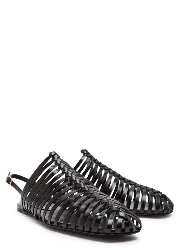 Dries Van Noten Cut-out Leather Flats