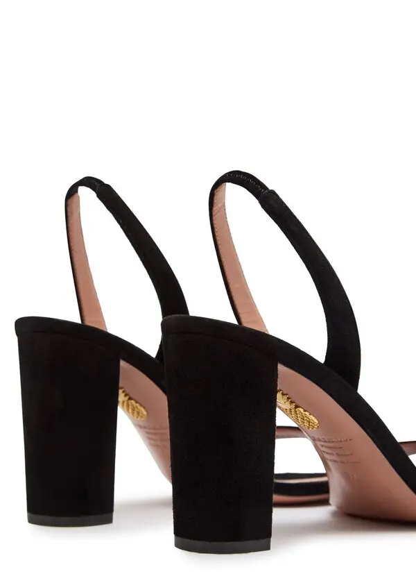 AQUAZZURA Suede Block Heel Sandals