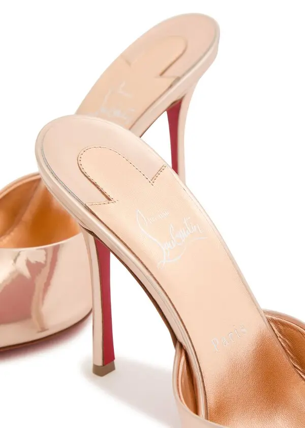 CHRISTIAN LOUBOUTIN Me Dolly 100 Pearlescent Leather Mules - Pink