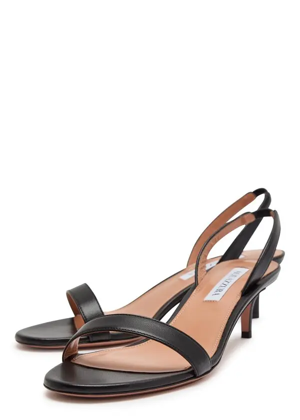 AQUAZZURA So Nude Leather Slingback Sandals - Black