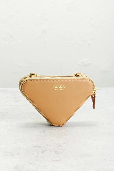 Prada Raffia Mini Triangle Shoulder Bag