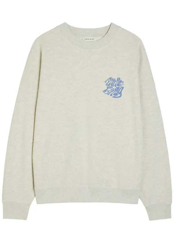 ANINE BING Miles Printed Cotton Sweatshirt