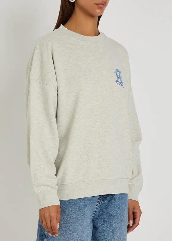 ANINE BING Miles Printed Cotton Sweatshirt