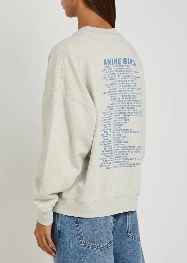 ANINE BING Miles Printed Cotton Sweatshirt
