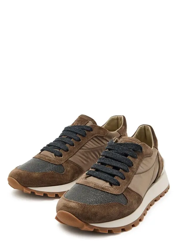 Brunello Cucinelli Panelled Suede Sneakers