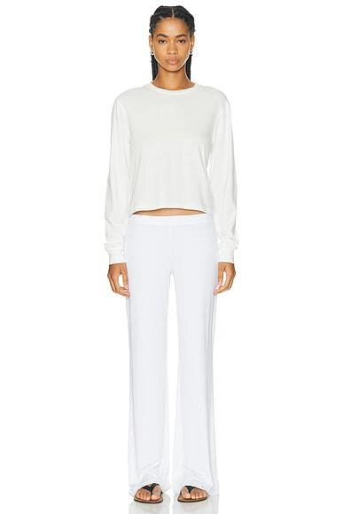 Eterne Cotton Modal Long Sleeve Boxy Tee