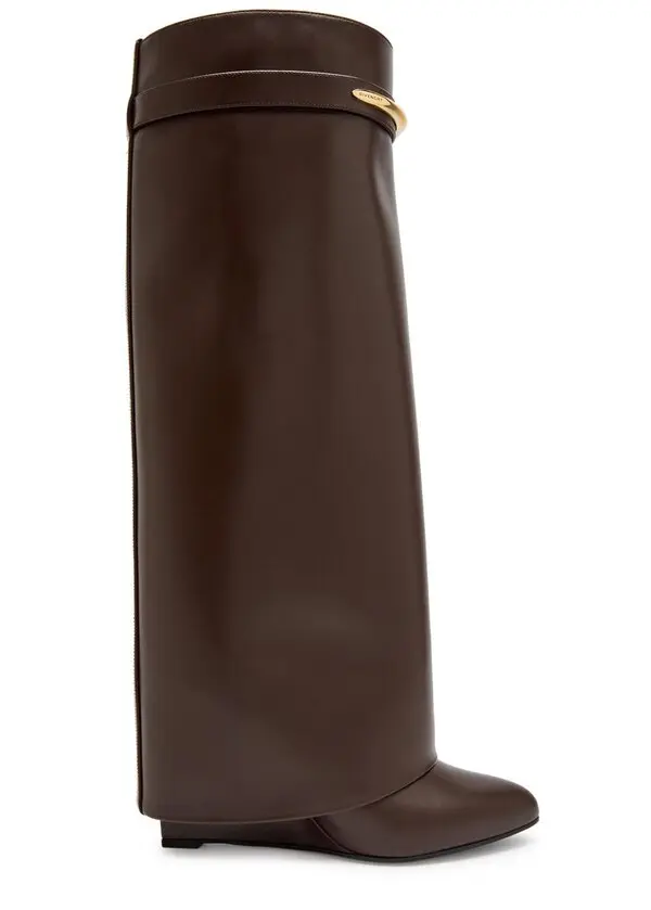 Givenchy Shark 95 Leather Knee-high Boots - Brown